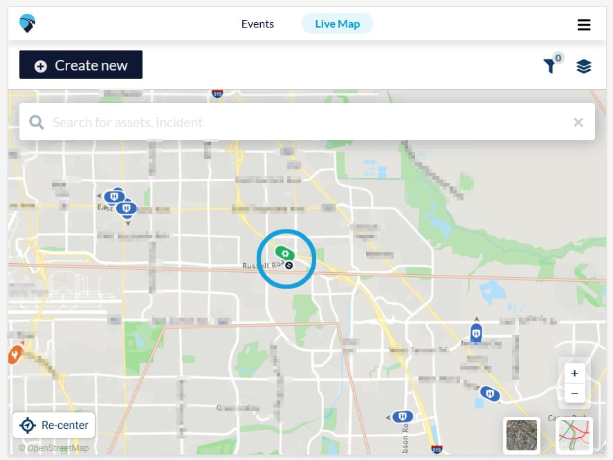How do I access a Dashcam feed on the Live Map?
