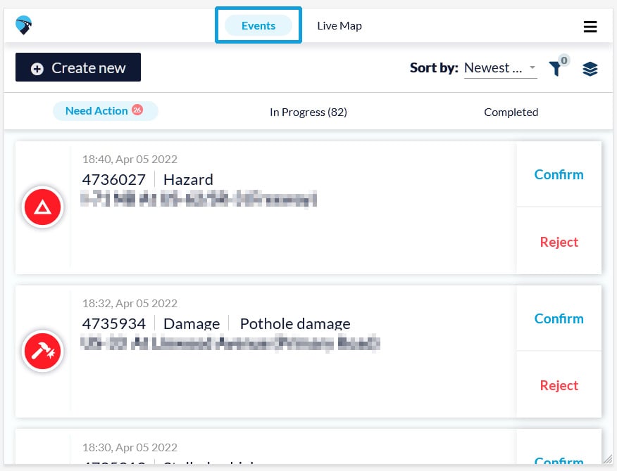 What is the difference between 'Need Action,' 'In Progress," and ...