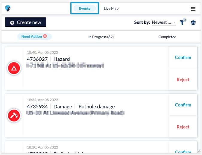 What is the difference between 'Need Action,' 'In Progress," and ...