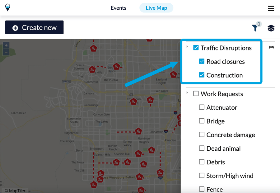 How can I view traffic disruptions?