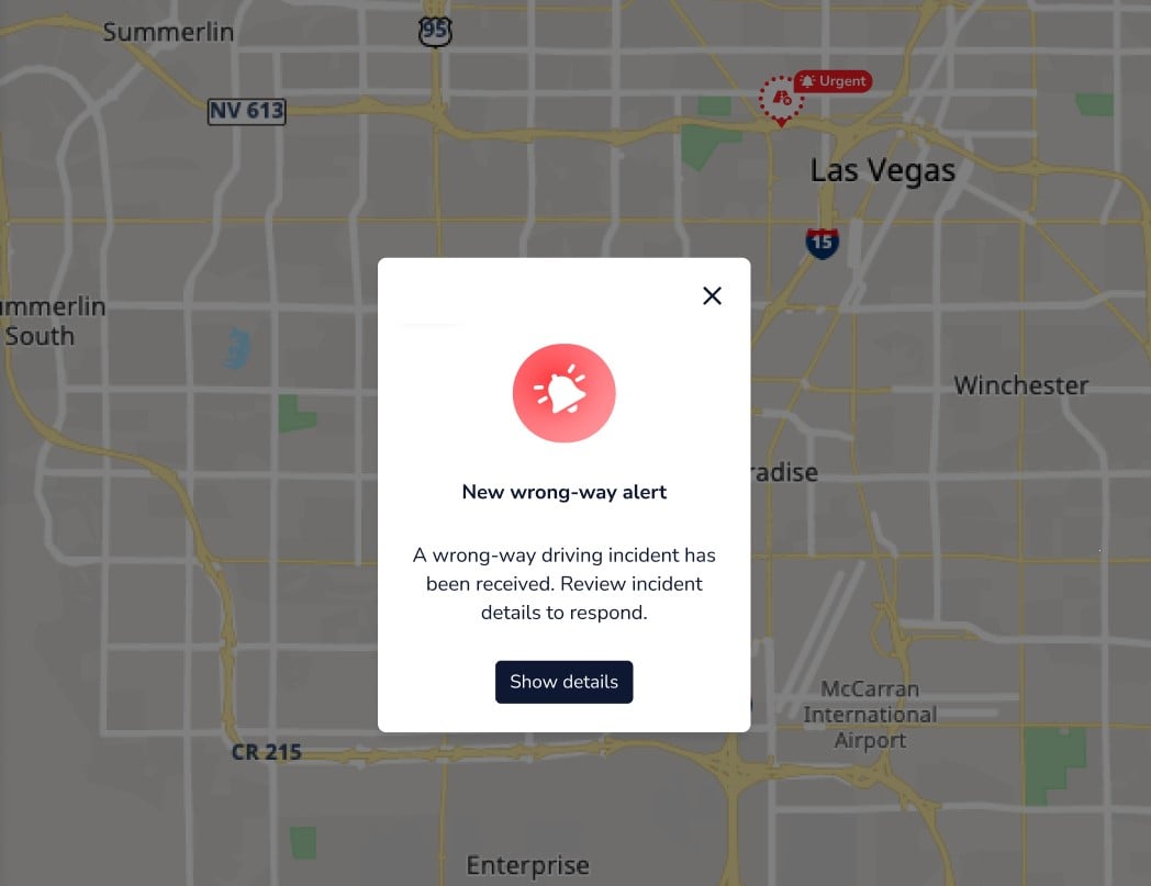 How do I manage a Wrong Way Alert?