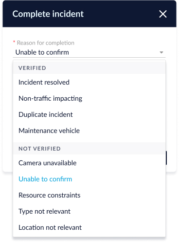 How are incidents completed?